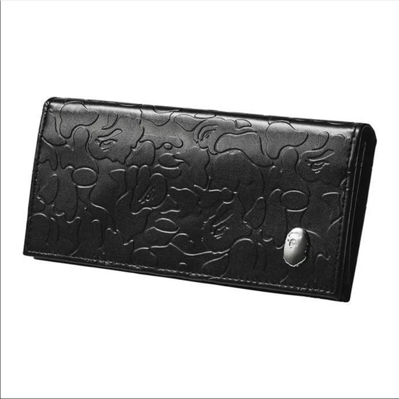 Bape | Bags | A Bathing Ape Black Leather Yen Wallet | Poshmark